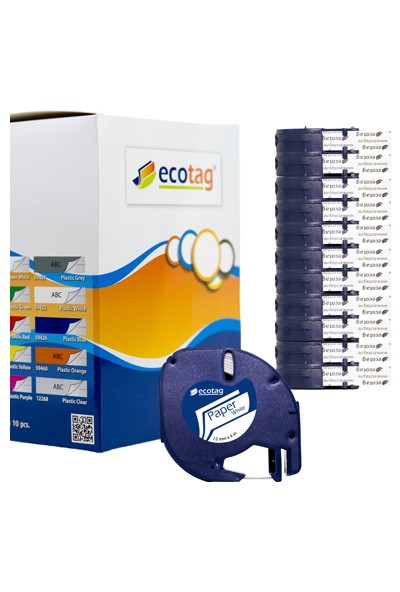 Ecotag Kağıt Şerit Etiket 12 mm x 4 mt Ecotag Kağıt Şerit Etiket 12 mm x 4 mt