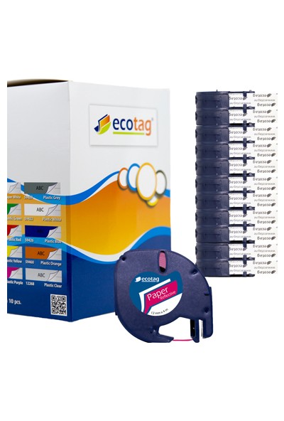 Ecotag Dymo Letratag Muadili Kağıt Şerit Etiket 12 mm x 4 mt Ecotag Dymo Letratag Muadili Kağıt Şerit Etiket 12 mm x 4 mt