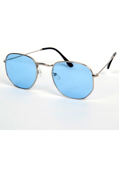 Modaroma Altıgen Su Mavisi Unisex Güneş Gözlüğü