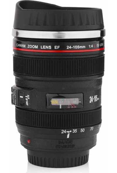 Pembe Karınca Objektif Lens Siyah Termos Bardak