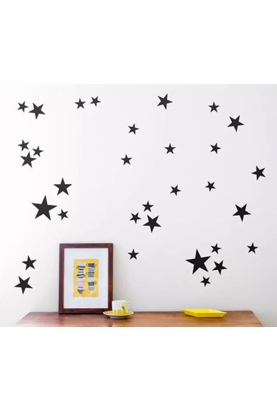 Decolight Siyah Yıldız Yağmuru Sticker