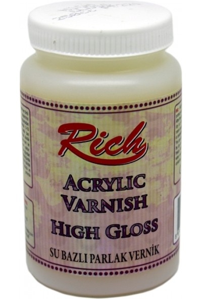 Rich High Gloss Parlak Su Bazlı Vernik 250Cc