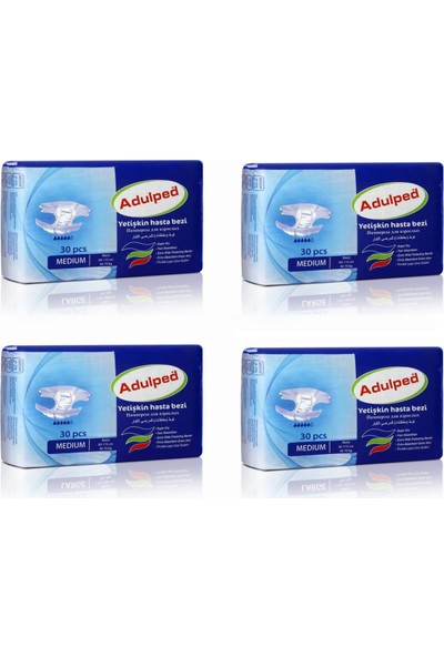 Adulped Belbantlı Hasta Bezi Medium 120 Adet (30 x 4 Paket) Adulped Belbantlı Hasta Bezi Medium 120 Adet (30 x 4 Paket)
