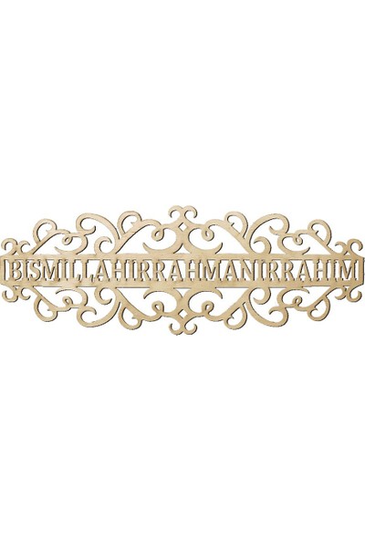 Okutan Hobi D1 Motifli Besmele Kapı Süsü Ahşap Obje
