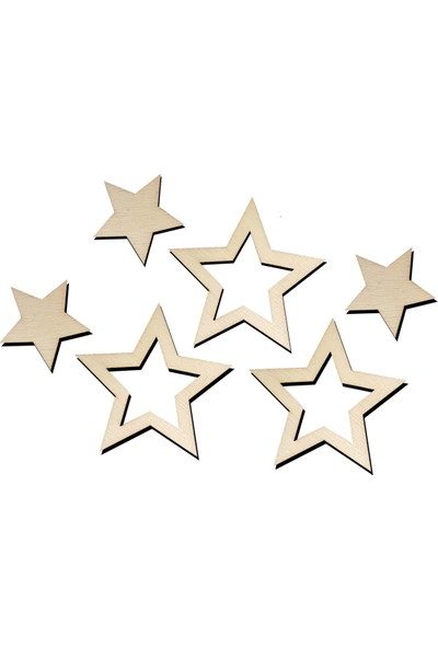 Okutan Hobi O6 Yıldız Set Paket Süs Ahşap Obje