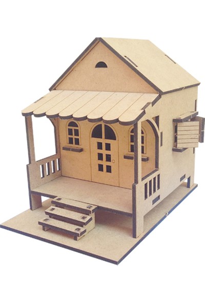 Okutan Hobi Mk2 Merdivenli Ev Maketi Ahşap Obje