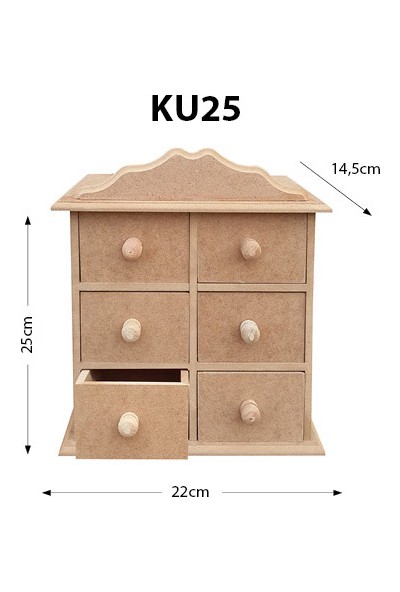 Okutan Hobi Ku25 Altı Gözlü Takı Kutusu Ahşap Obje