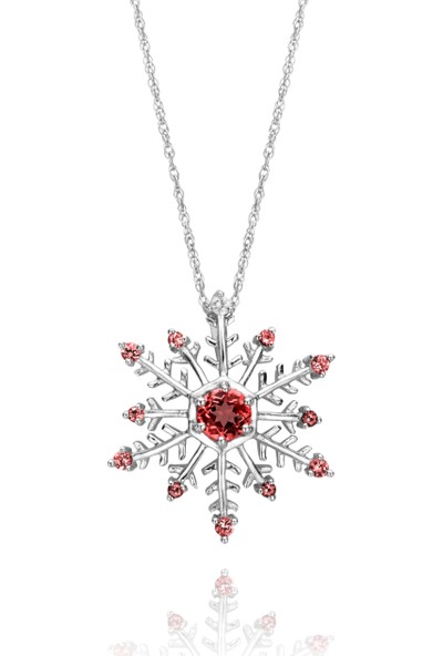 Sare Pırlanta Yakut Kar Tanesi Kolye
