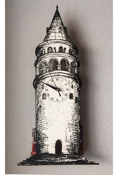 Markakanvas Galata Kulesi -Sallanan Sarkaçlı Duvar Saati Markakanvas Galata Kulesi -Sallanan Sarkaçlı Duvar Saati