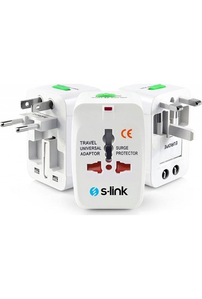 S-Link Slx-04A Universal 1A 2*Usb Akım Korumalı Çevirici Priz Adaptör S-Link Slx-04A Universal 1A 2*Usb Akım Korumalı Çevirici Priz Adaptör