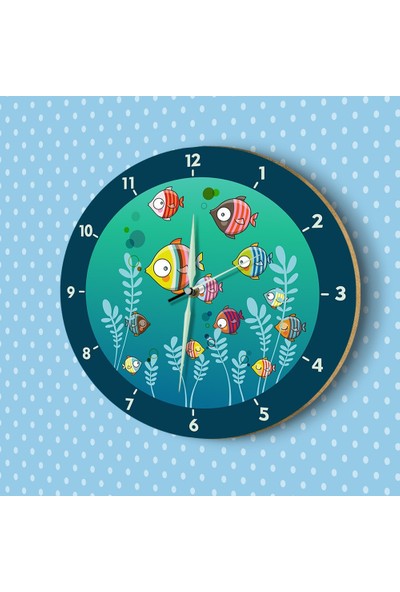 DekorLoft Fosforlu Çocuk Odası Duvar Saati YFS-1414
