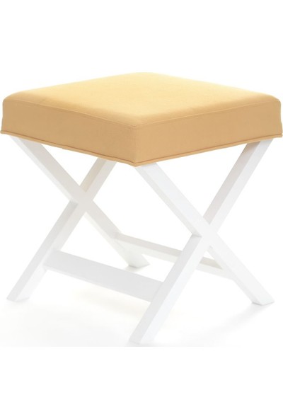 Evka Ahşap Bench Puf Light - Sarı