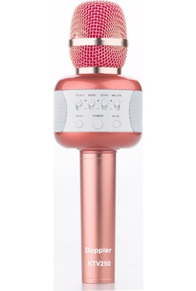 Doppler KTV250 Bluetoothlu ve Hoparlörlü Karaoke Mikrofonu - Pembe