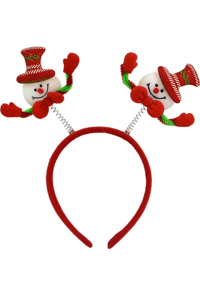 Yılbaşı Kardan Adam Kırmızı Papyonlu Taç