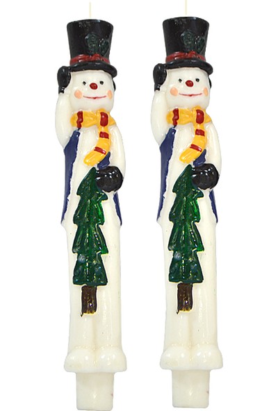 Yılbaşı Kardan Adam Mum 2'li