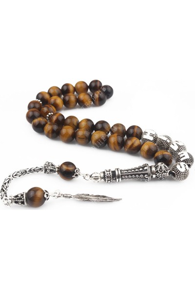 Tesbihevim Kaplangözü Taşlı İsimli Gümüş Püsküllü Tesbih Tesbihevim Kaplangözü Taşlı İsimli Gümüş Püsküllü Tesbih