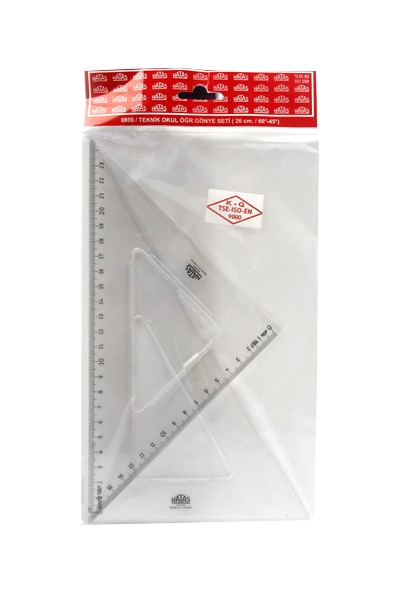 Hatas 0806 Teknik Okul Öğrenci Gönye Seti 26/60-45 Hatas 0806 Teknik Okul Öğrenci Gönye Seti 26/60-45