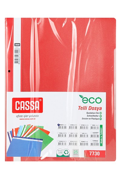 Cassa Telli Dosya 25'li Ekonomik Renk - Kirmizi Cassa Telli Dosya 25'li Ekonomik Renk - Kirmizi