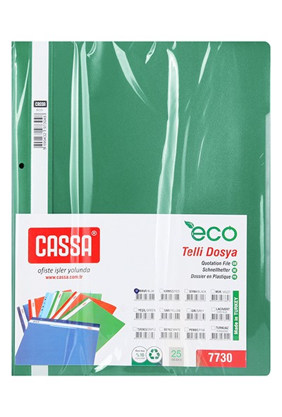 Cassa Telli Dosya 25'li Ekonomik Renk - Yesil Cassa Telli Dosya 25'li Ekonomik Renk - Yesil