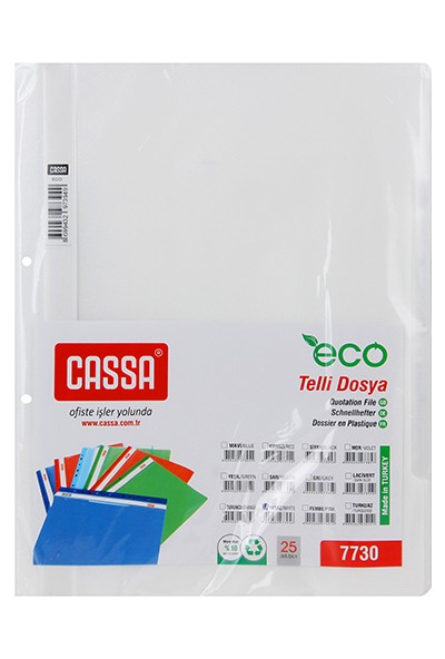 Cassa Telli Dosya 25'li Ekonomik Renk - Beyaz Cassa Telli Dosya 25'li Ekonomik Renk - Beyaz