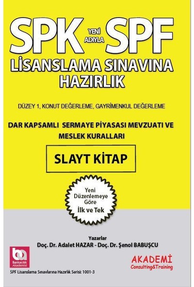 SPK SPF Dar Kapsamlı Sermaye Piyasası Mevzuatı Ve Meslek Kuralları Slayt Kitap