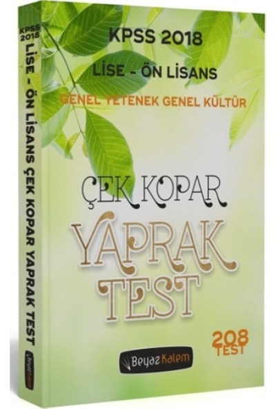 Beyaz Kalem 2018 KPSS Lise Ön Lisans Yaprak Test Çek Kopar Beyaz Kalem 2018 KPSS Lise Ön Lisans Yaprak Test Çek Kopar