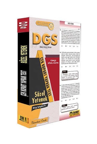 Tasarı 2018 DGS Sözel Yetenek Yaprak Test Çek Kopart Tasarı 2018 DGS Sözel Yetenek Yaprak Test Çek Kopart