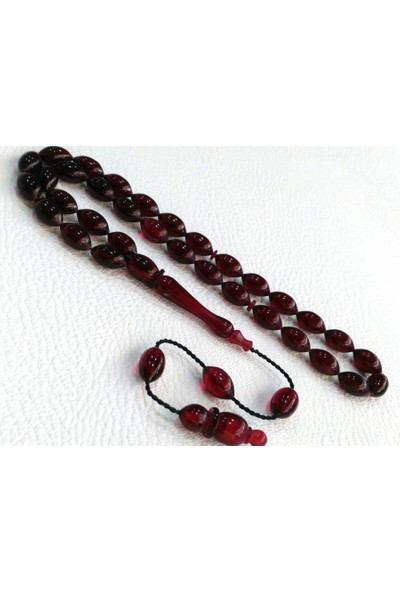 Tt-Tesbih Kırmızı Sistemli Ateş Kehribar Tesbih