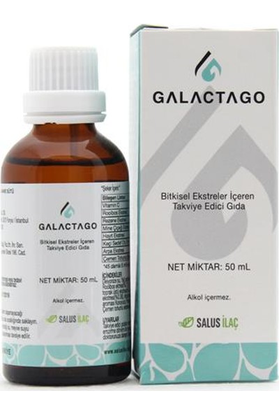 Galactago Emziren Anneler İçin Bitkisel Damla 50 Ml Galactago Emziren Anneler İçin Bitkisel Damla 50 Ml