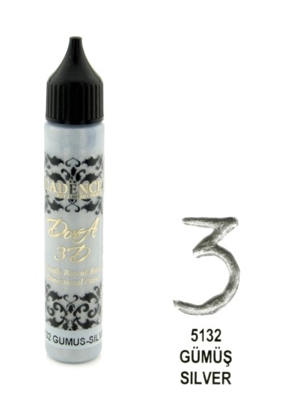 Cadence Gümüş - 3D Boyutlu Boncuk Boya 25 ml Cadence Gümüş - 3D Boyutlu Boncuk Boya 25 ml