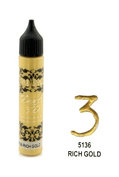 Cadence Rich Gold - 3D Boyutlu Boncuk Boya 25 ml Cadence Rich Gold - 3D Boyutlu Boncuk Boya 25 ml
