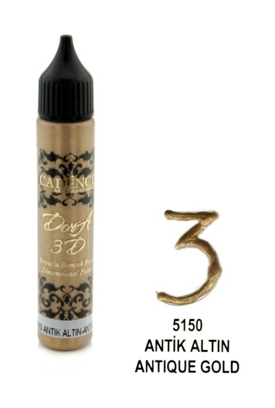 Cadence Antik Altın 3D Boyutlu Boncuk Boya 25 ml Cadence Antik Altın 3D Boyutlu Boncuk Boya 25 ml