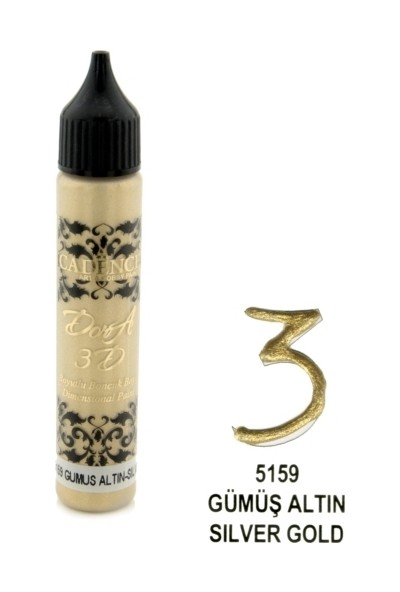 Cadence Gümüş Altın - 3D Boyutlu Boncuk Boya 25 ml Cadence Gümüş Altın - 3D Boyutlu Boncuk Boya 25 ml