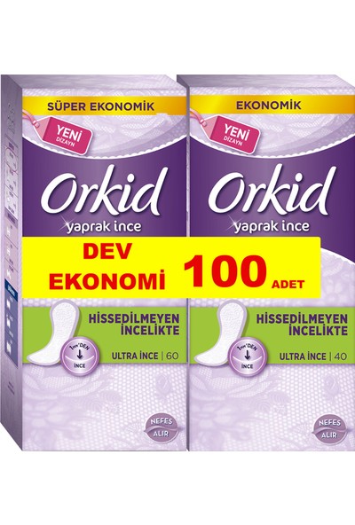Orkid Yaprak Günlük Ped Normal Dev Ekonomik Paket 100 Ped Orkid Yaprak Günlük Ped Normal Dev Ekonomik Paket 100 Ped