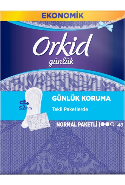 Orkid Günlük Ped Günlük Koruma Dev Ekonomi Paketi 48 Ped (Tekli Paketlerde) Orkid Günlük Ped Günlük Koruma Dev Ekonomi Paketi 48 Ped (Tekli Paketlerde)