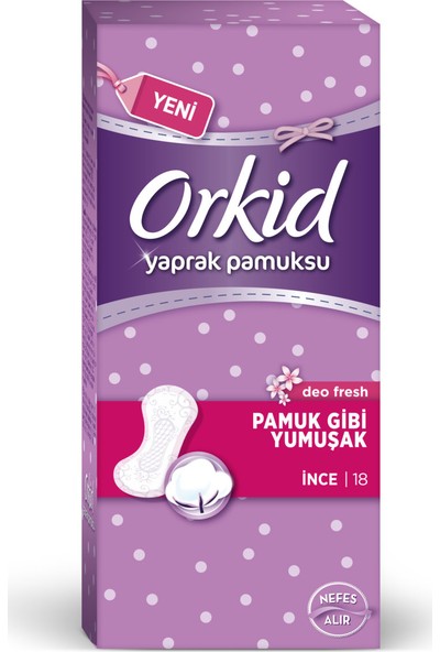 Orkid Yaprak Pamuksu Deo Fresh Tekli 18'li Paket Orkid Yaprak Pamuksu Deo Fresh Tekli 18'li Paket