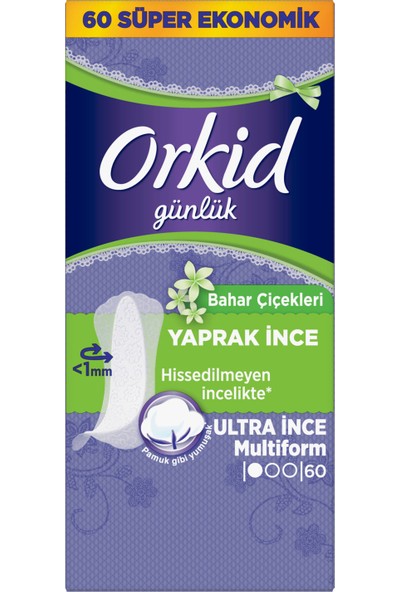 Orkid Yaprak Günlük Ped Bahar Çiçekleri Süper Ekonomik Paket 60 Ped Orkid Yaprak Günlük Ped Bahar Çiçekleri Süper Ekonomik Paket 60 Ped