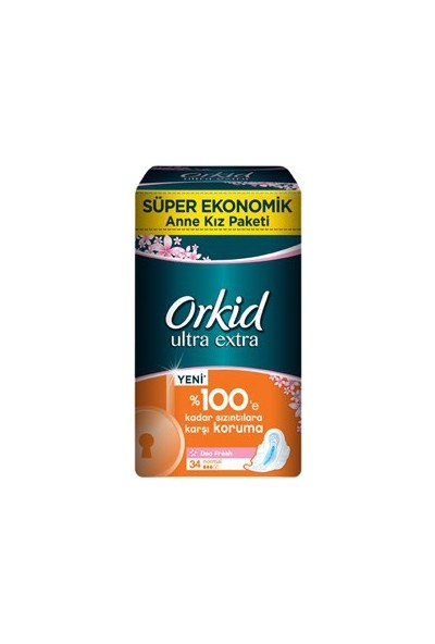 Orkid Ultra Extra Hijyenik Ped 4'lü Süper Ekonomik Paket Deofresh Normal 34 Ped Orkid Ultra Extra Hijyenik Ped 4'lü Süper Ekonomik Paket Deofresh Normal 34 Ped