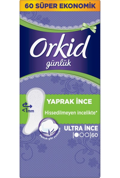Orkid Yaprak Günlük Ped Normal Süper Ekonomik Paket 60 Ped Orkid Yaprak Günlük Ped Normal Süper Ekonomik Paket 60 Ped