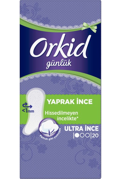 Orkid Yaprak Günlük Ped Normal Tekli Paket 20 Ped Orkid Yaprak Günlük Ped Normal Tekli Paket 20 Ped