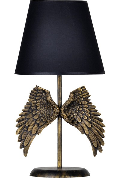 qdec Modern Dizayn Melek Abajur Gold Siyah