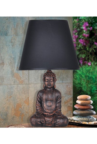 qdec Modern Dizayn Buda Abajur Antrasit Lacivert