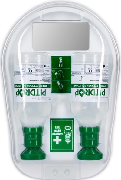 Pit Drop PD - SW 007 Aynalı Şeffaf Kapaklı Steril Göz Solüsyonu / Yıkama Duş Seti 2 x 500 ml