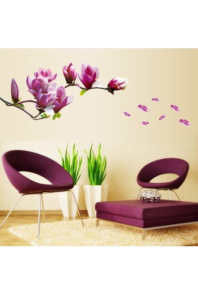 Crystal Kids Fuşya Renk Manolya Çiçek PVC Duvar Sticker
