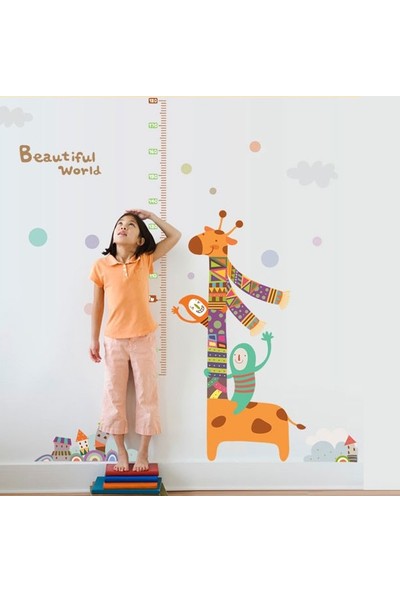 Crystal Kids Renkli Zürafa Boy Ölçer Çocuk ve Bebek Odası Duvar Sticker Crystal Kids Renkli Zürafa Boy Ölçer Çocuk ve Bebek Odası Duvar Sticker