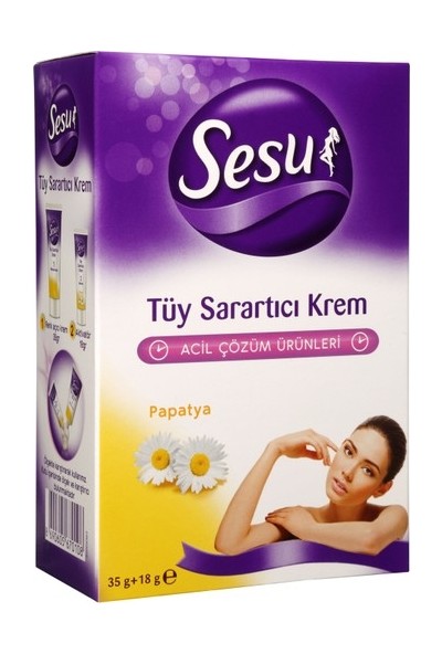 Sesu Tüy Sarartma Kremi Papatya Özlü 35 gr + 18 gr