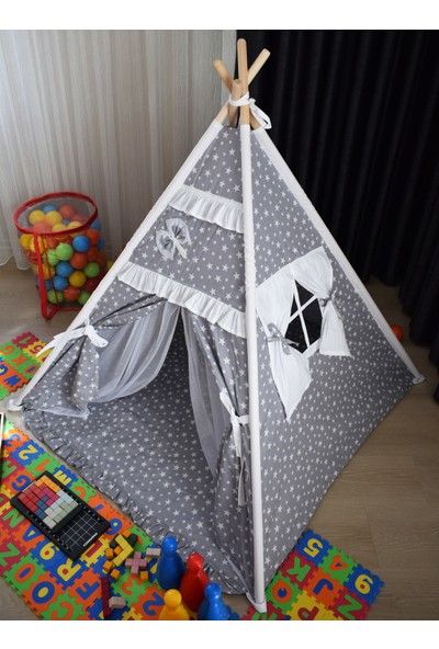 Bebekister Pamuk Ahşap Kızılderili Çadırı Oyun Evi Bebekister Pamuk Ahşap Kızılderili Çadırı Oyun Evi