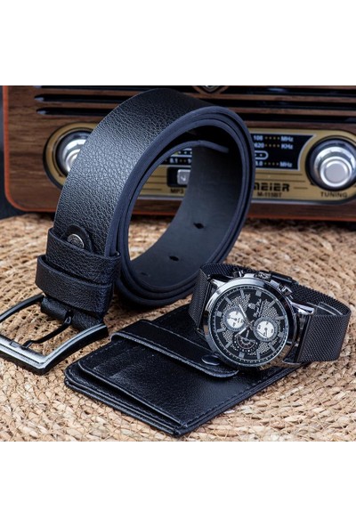 Royal Polo Club Barcelona Erkek Kol Saati+Kemer Kartlık Set