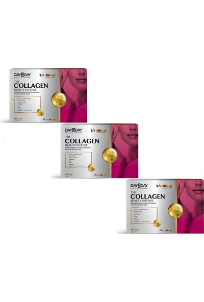 DAY2DAY The Collagen Beauty Intense Çilek Aromalı 30 Saşe 3 x 12 gr