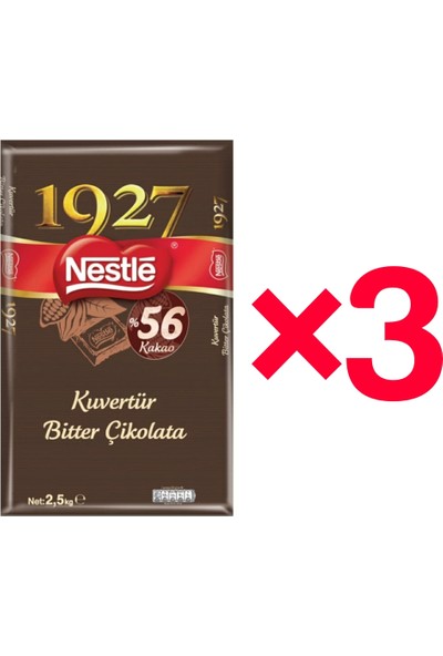 Nestle 1927 Bitter Kuvertür 2,5 kg X3 Nestle 1927 Bitter Kuvertür 2,5 kg X3